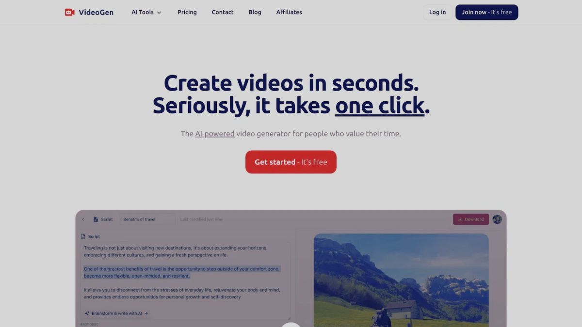 Cách sử dụng VideoGen để tạo video bằng AI chuyên nghiệp